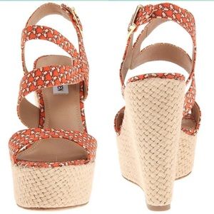 Steve Madden | Shoes | Never Worn Steve Madden Jenny Orange Raffia ...